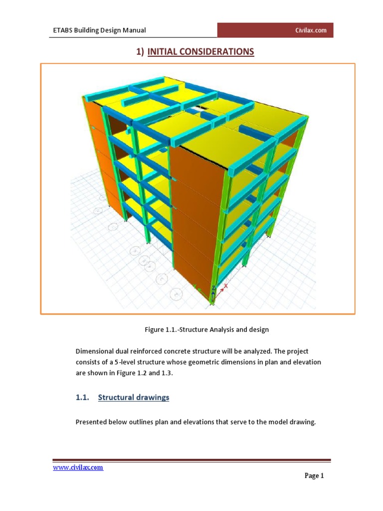ETABS Building Design Manual Overview | PDF | Structural Load | Force