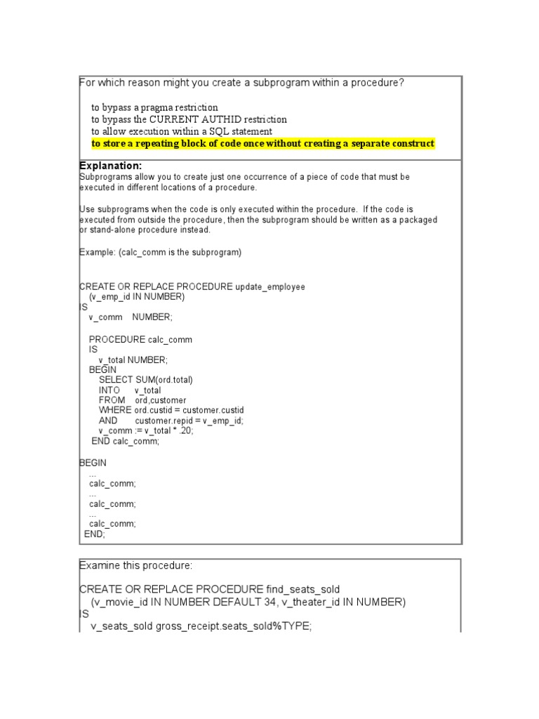 0 Pl Sql Overview Pdf Subroutine Parameter Computer Programming 8125