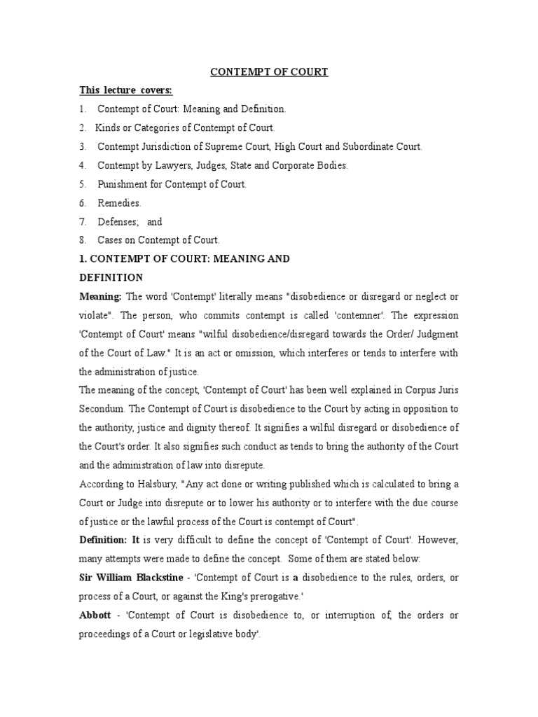 Contempt of Court Explained | PDF