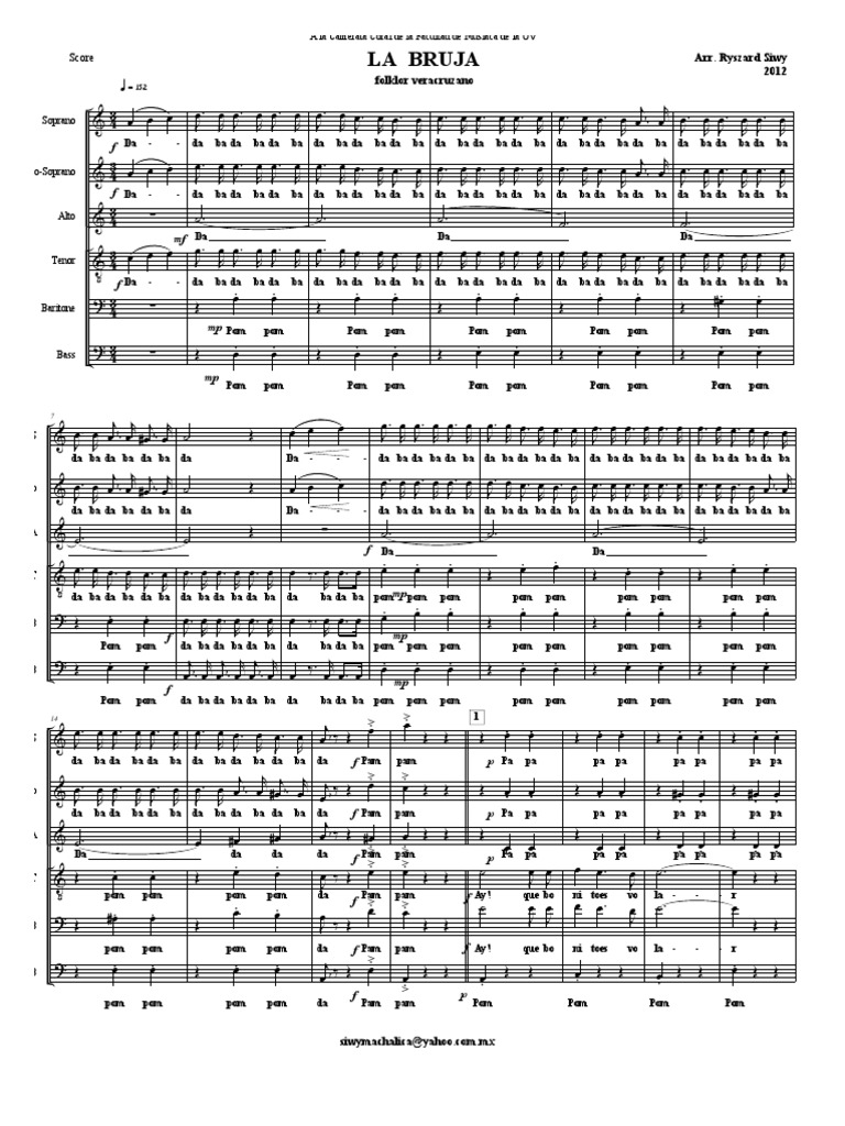 La Bruja para Coro A Capella PDF | PDF