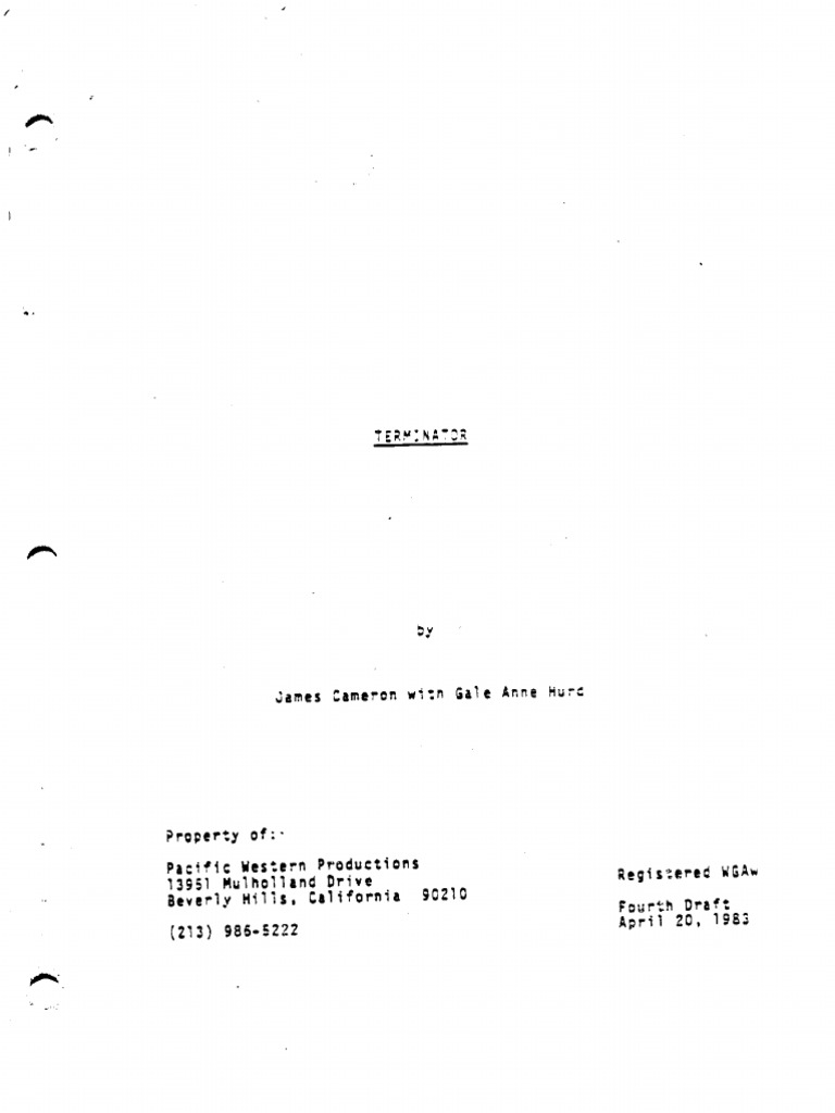 Screenplay Terminator | PDF