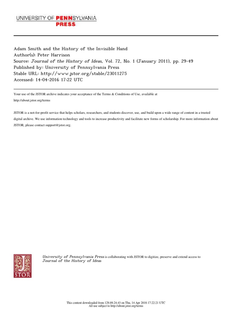 Adam Smith and The History of The Invisible Hand | PDF | Thomas Aquinas ...