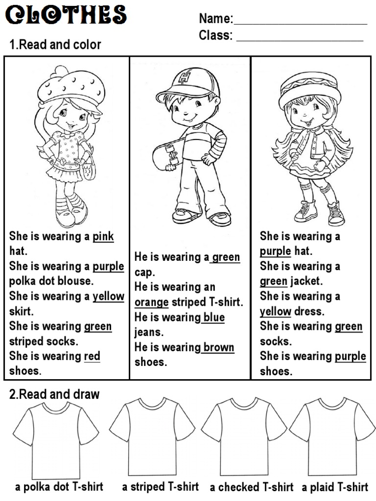 CLOTHES Worksheet | PDF