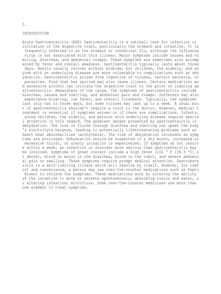 Acute Gastroenteritis Case Study | Download Free PDF | Small Intestine ...