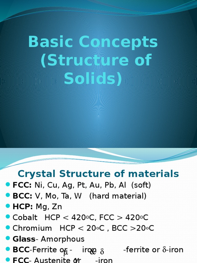 Ch-27.1 Basic Concepts On Structure of Solids | PDF | Fracture ...