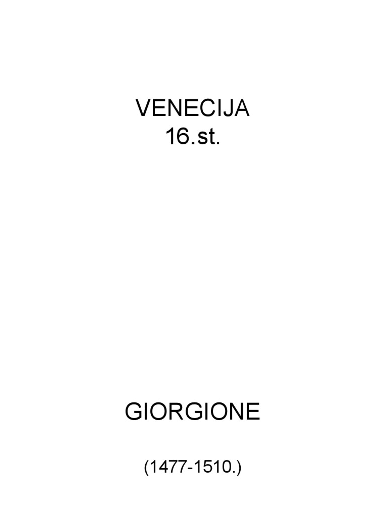 Venezia Visoka Renesansa | PDF
