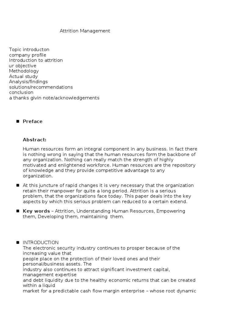 Attrition Management | PDF | Turnover (Employment) | Employee Retention