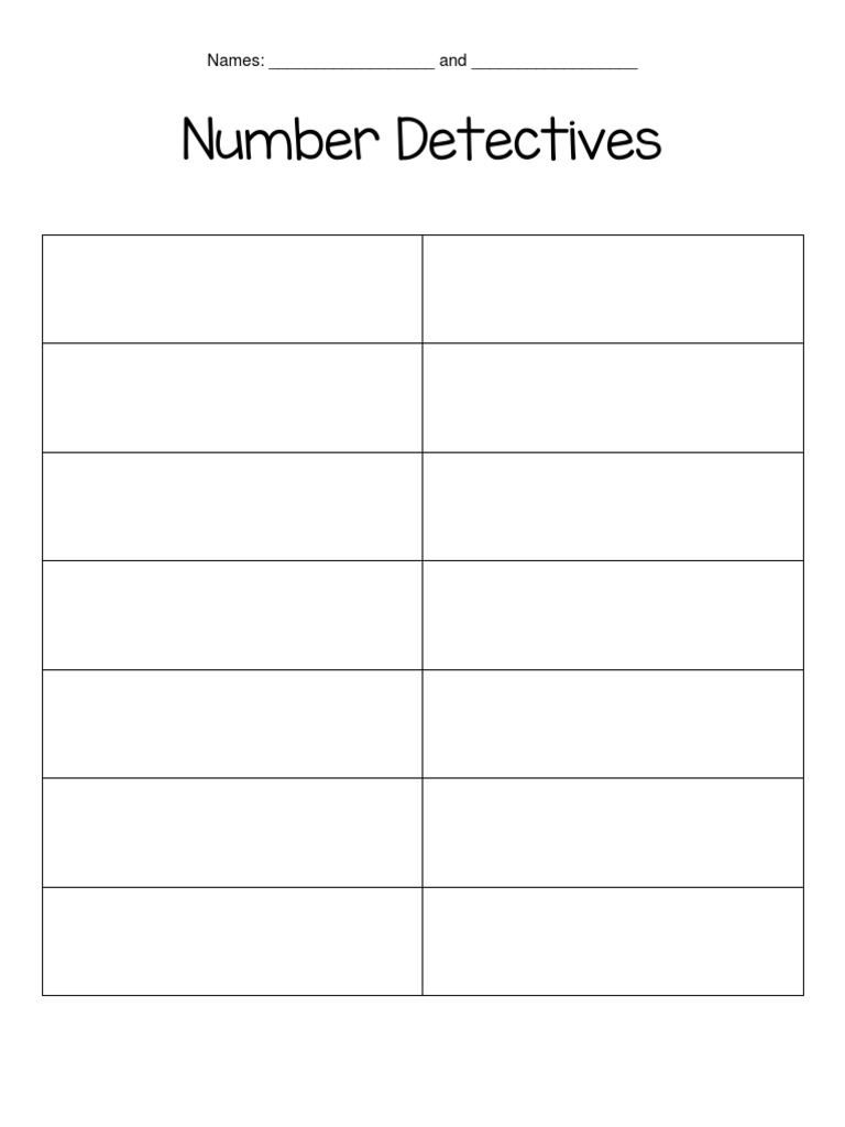 Number Detectives | PDF | Career & Growth