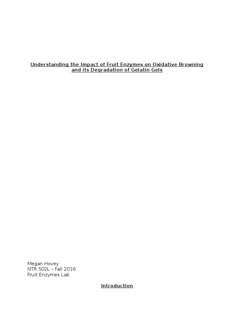 Fruit Enzymes Lab | PDF | Gelatin | Taste