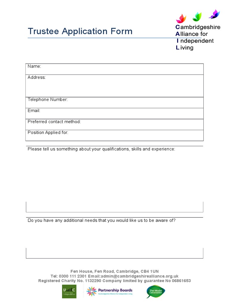 Trustee Application Form 09.2016 | PDF