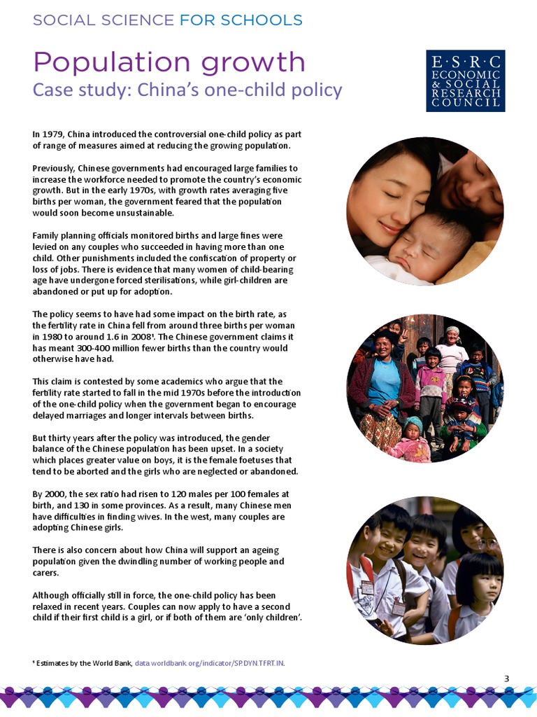 Case Studies - China's One-Child Policy, Singapore's Dual Policy, and ...