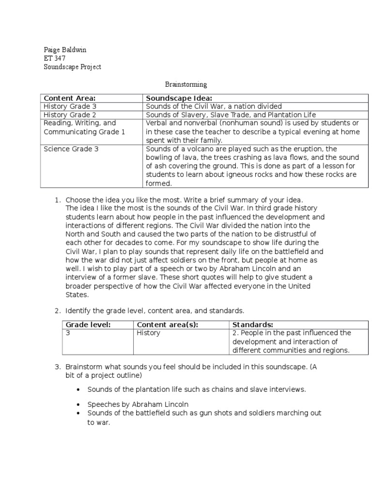Soundscape Project | PDF