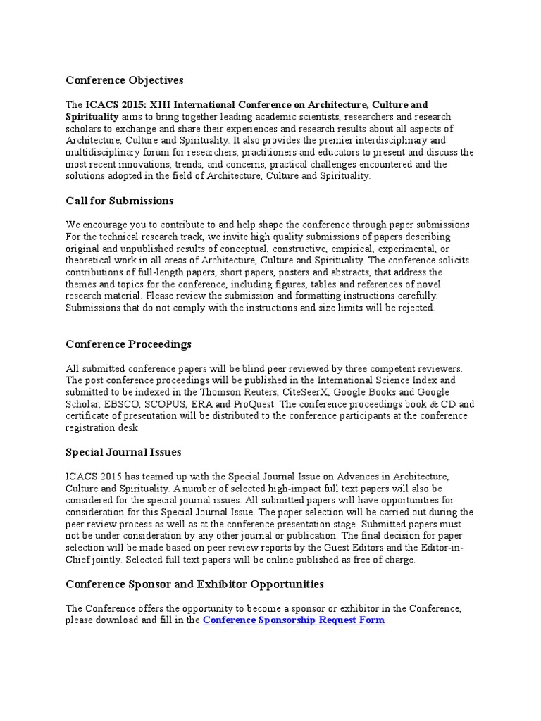 Conference Objectives | PDF | Science And Technology | Science