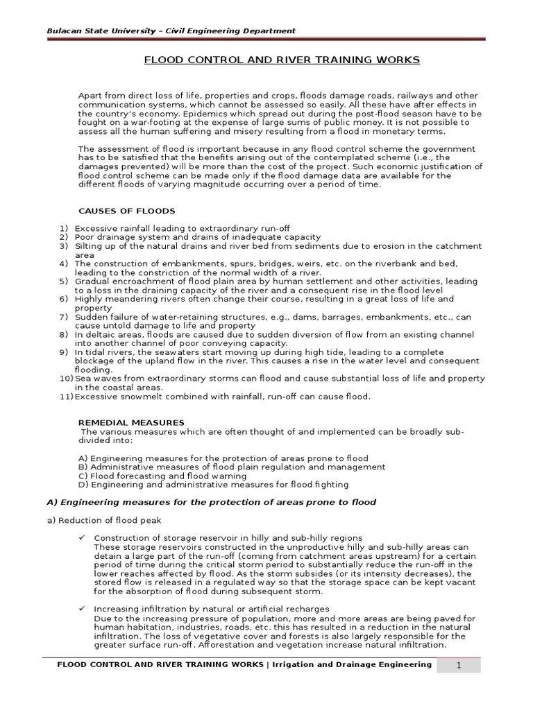 Flood control and river training works guide | PDF | Levee | Flood