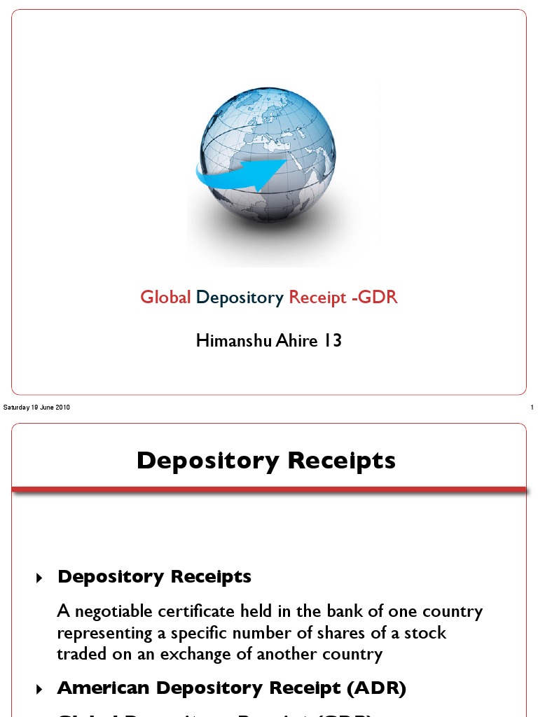 Global Receipt - GDR: Depository | PDF | American Depositary Receipt ...