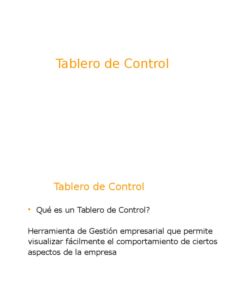 Tablero de Control | PDF | Microsoft Excel | Informática