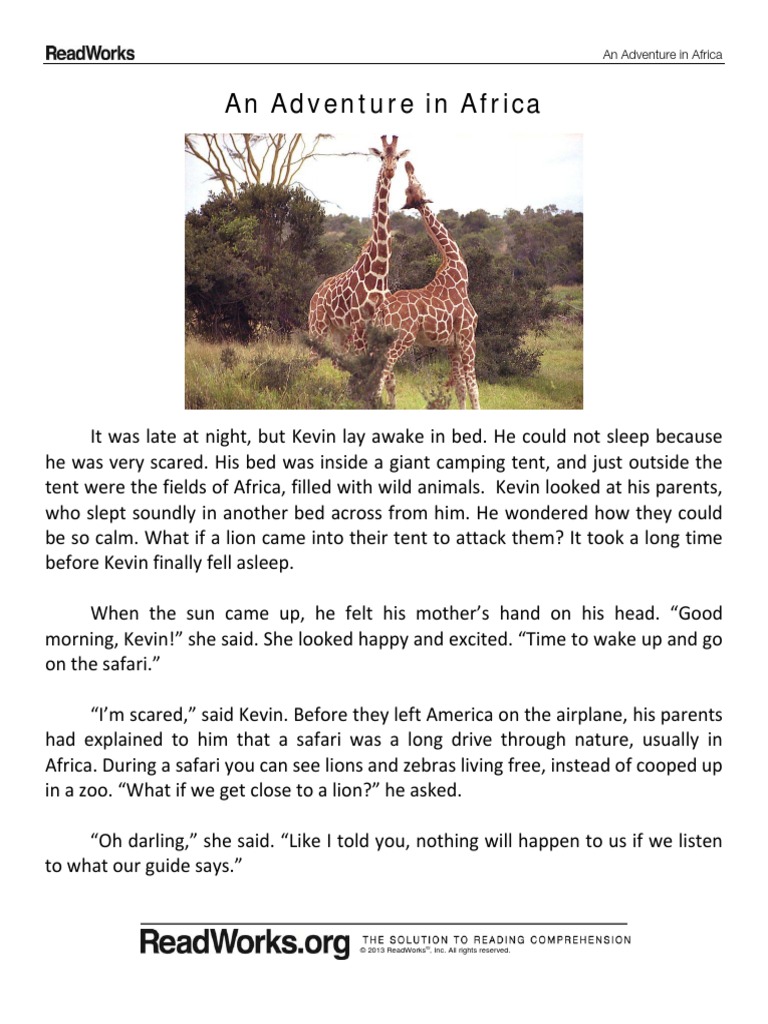 An Adventure in Africa Story 640l | PDF | Lion