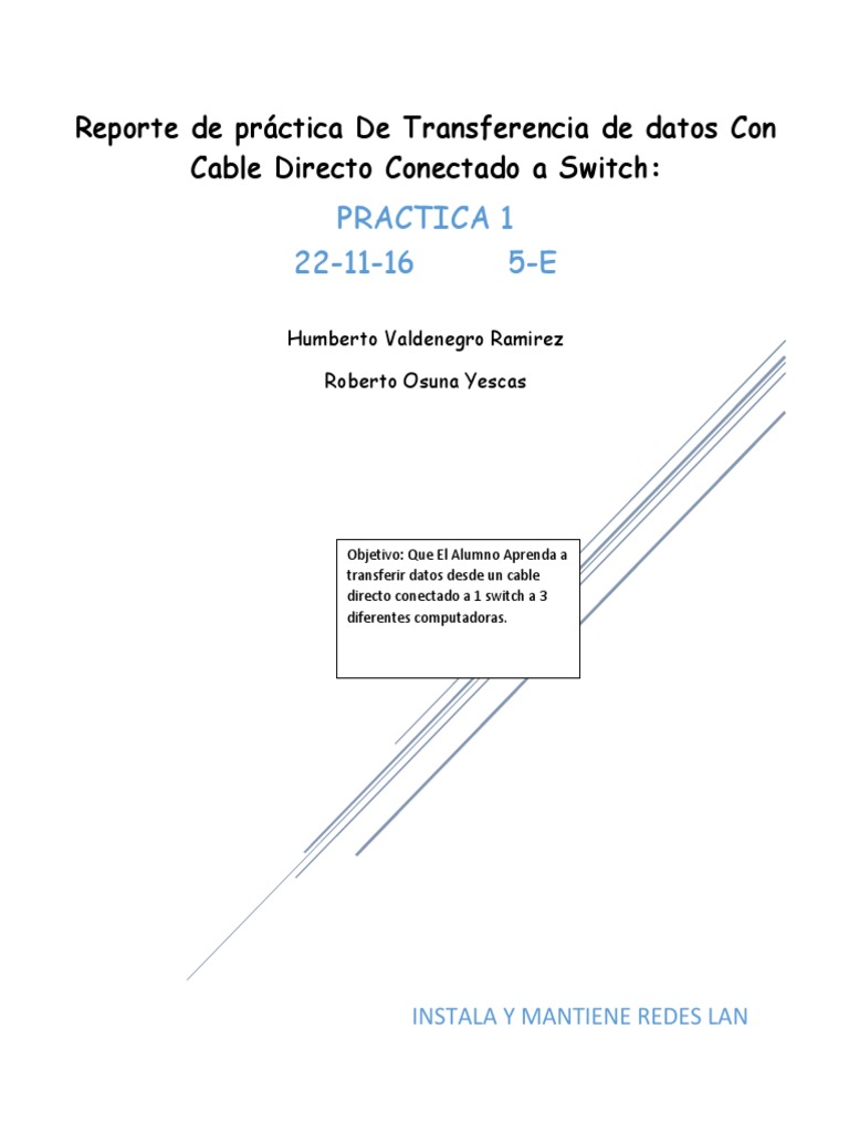 Reporte de Práctica de Transferencia de Datos Con Cable Directo Conectado A Switch | PDF