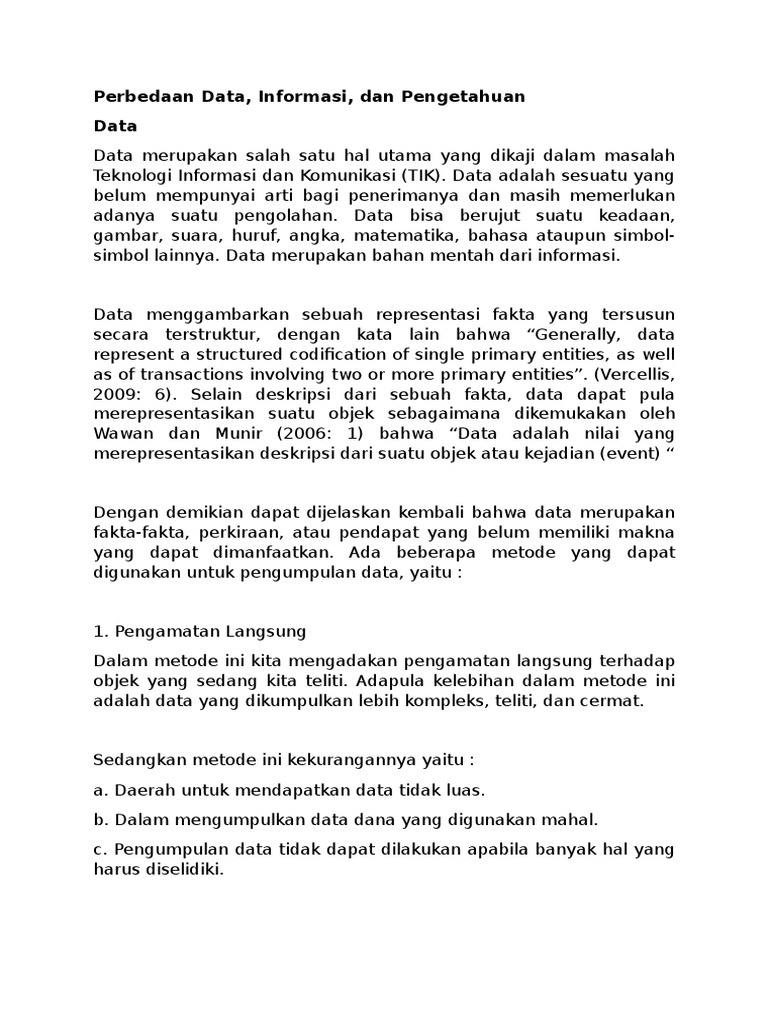 Perbedaan Data Dan Informasi Pengertian Ciriciri 100 Contoh Kalimat