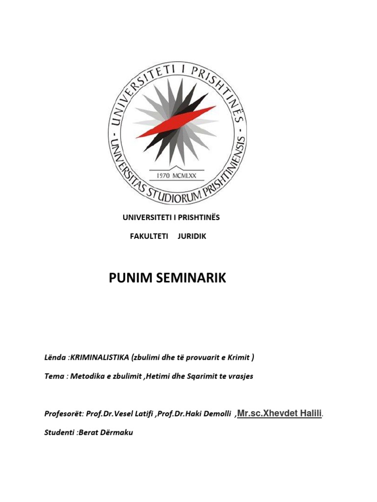 Punim Seminarik Kriminalistik | PDF