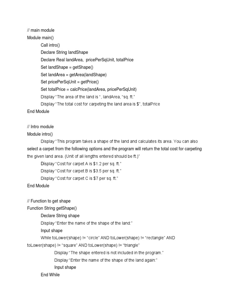 Pseudocode | PDF | Area | Elementary Geometry