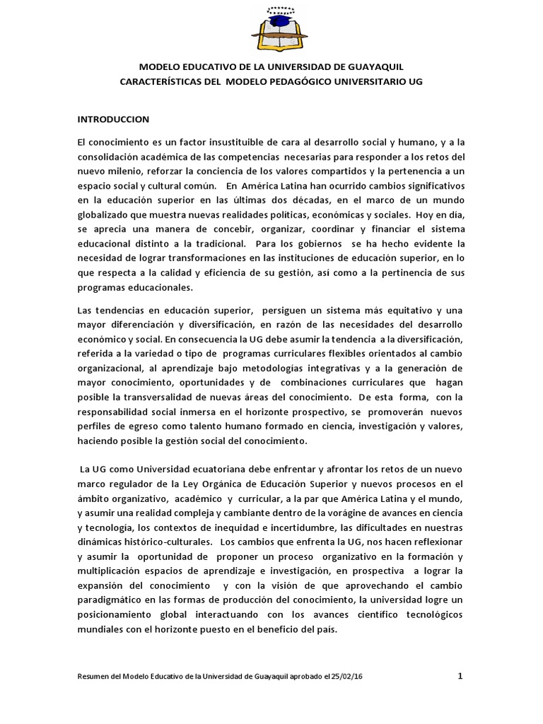 Resumen Modelo Educativo | PDF | Aprendizaje | Conocimiento