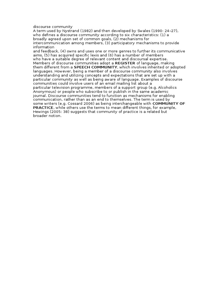 Understanding Discourse Communities | PDF