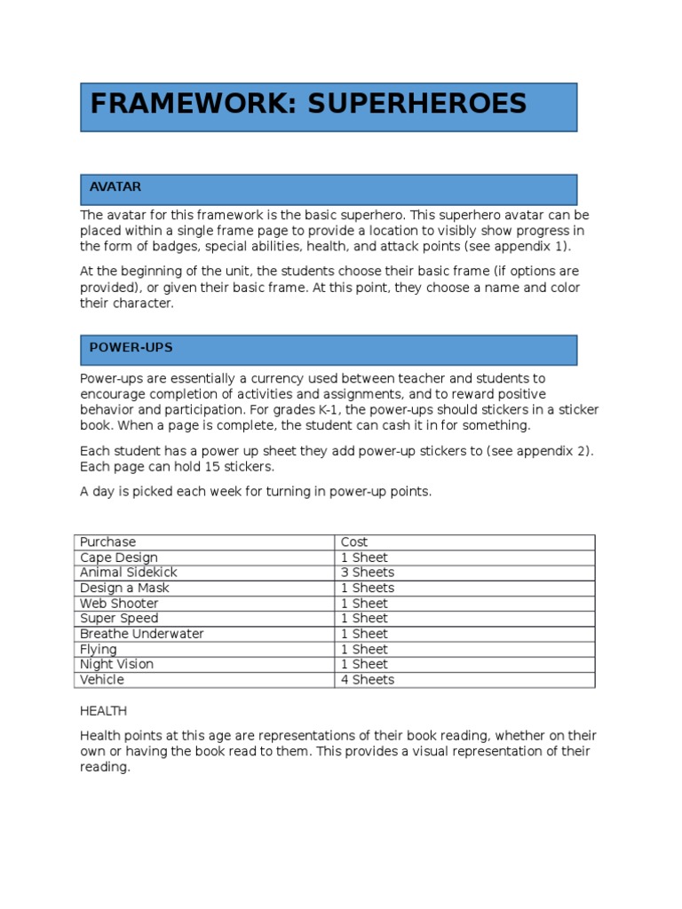 Gamification Superheroes k-1 | PDF | Test (Assessment) | Cognition
