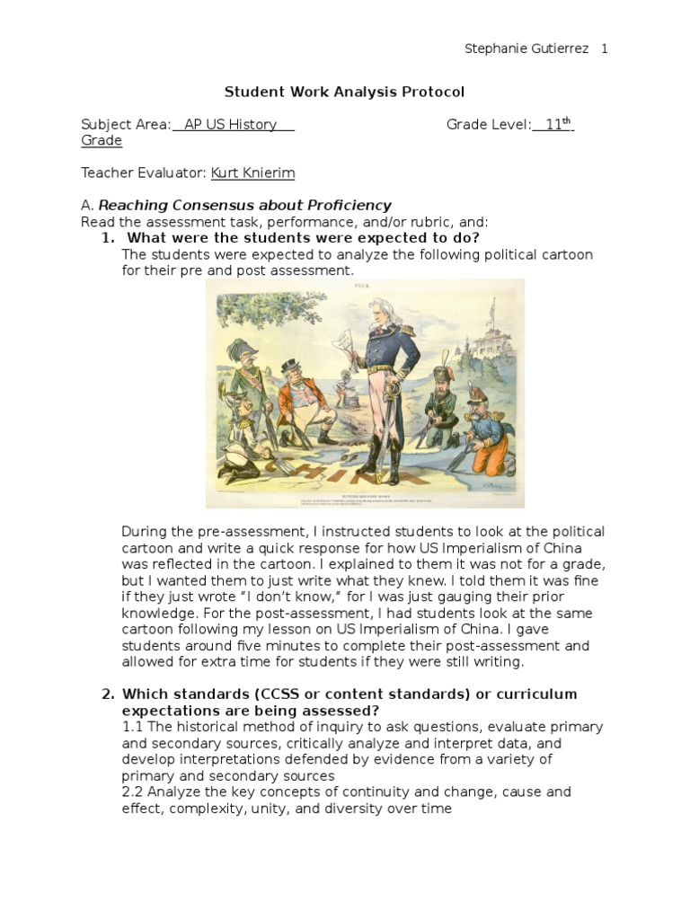 Student Work Analysis Protocol: Stephanie Gutierrez 1 | PDF ...