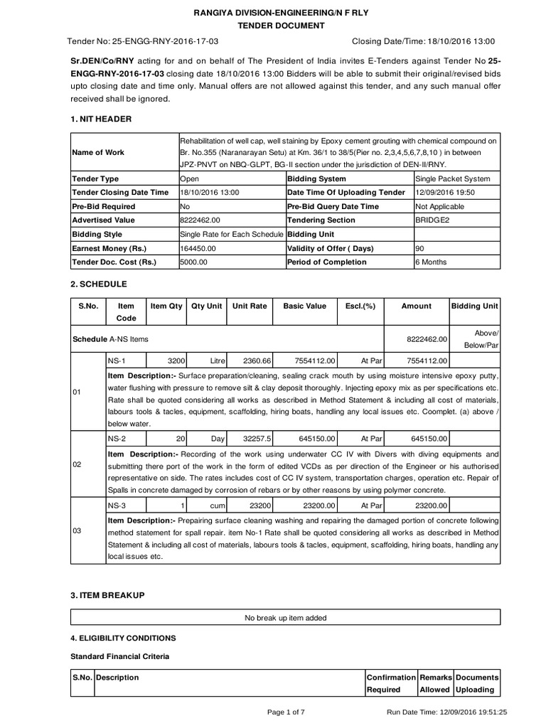 Railway tender copy.pdf | Track (Rail Transport) | Specification ...