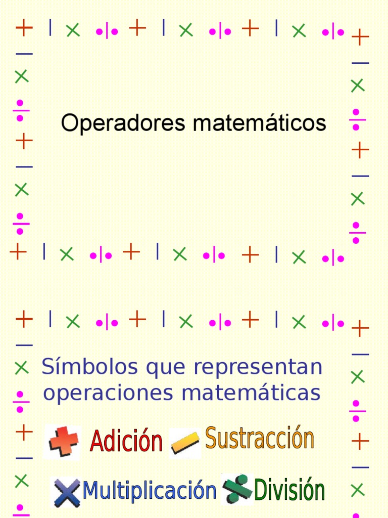 Operadores Matemáticos y Sus Símbolos | PDF