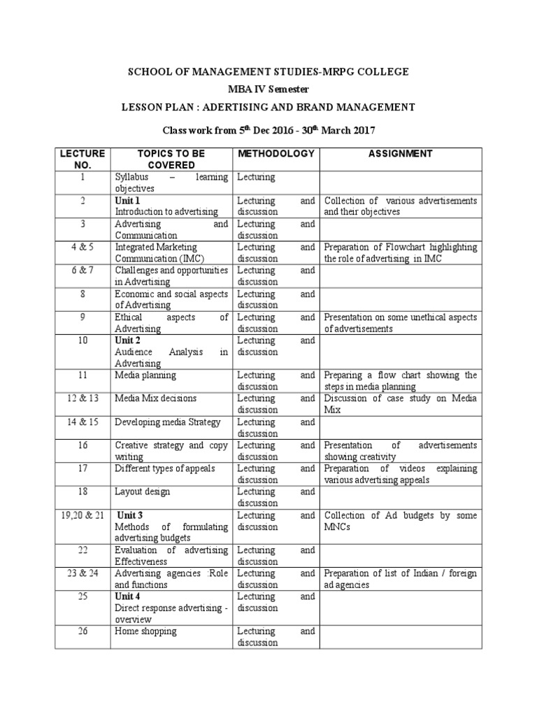 Lesson Plan ABM | Download Free PDF | Advertising | Marketing ...