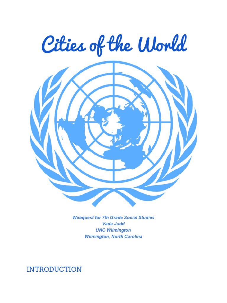 Cities of The World: Webquest For 7th Grade Social Studies Vada Judd ...