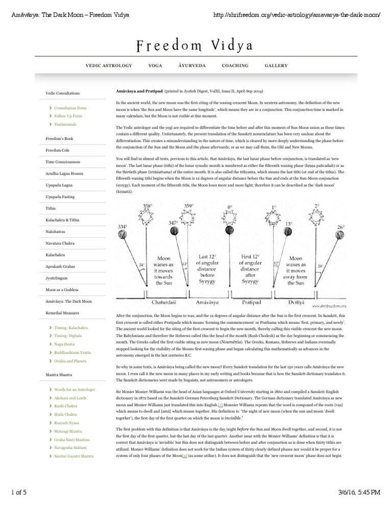 Vedic Moon Phases Explained | PDF | Moon | Planetary Mass Satellites