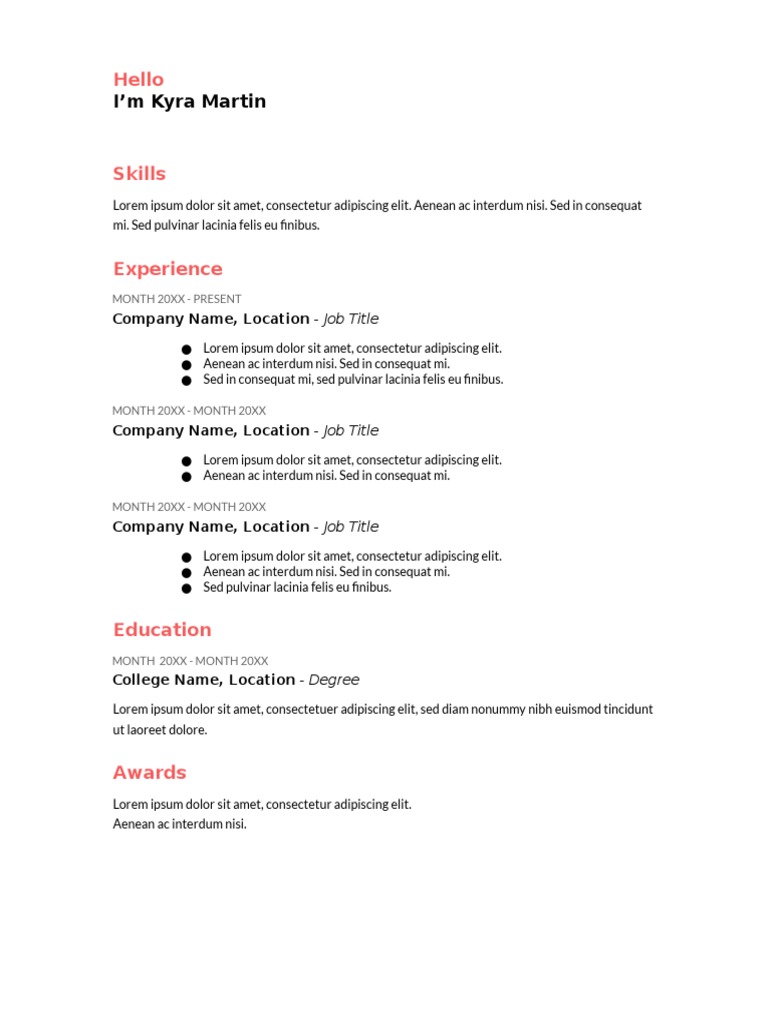 I'm Kyra Martin: Hello | PDF