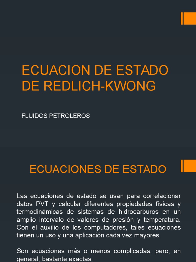 Ecuacion de Estado de REDLICH-KWONG | PDF
