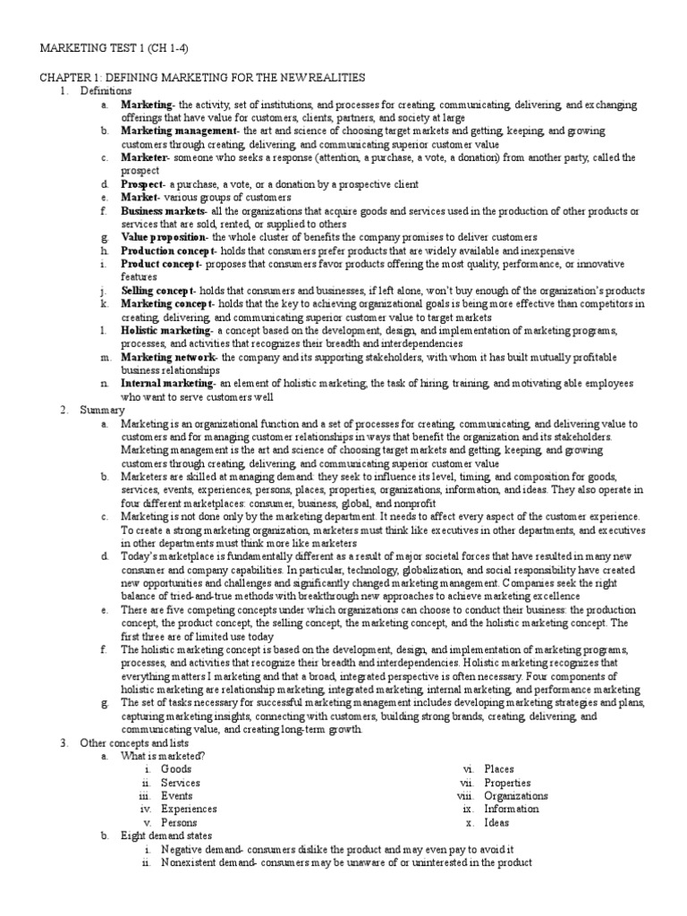 Marketing Test 1 | Marketing Research | Marketing