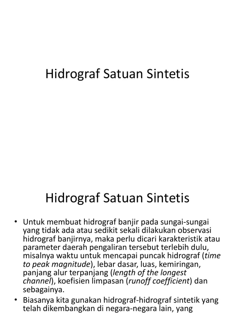 Hidrograf Satuan Sintetis dan Rumusnya | PDF