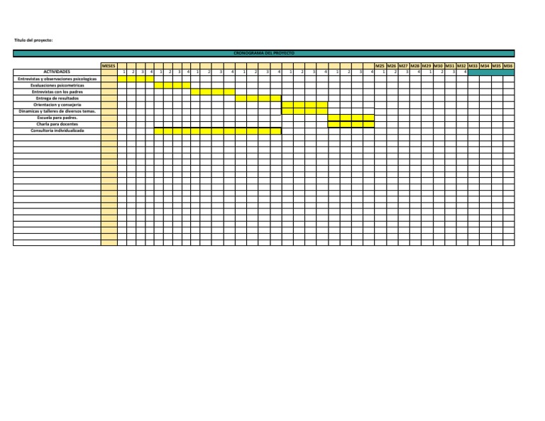 Plantilla de Excel Para Cronograma de Actividades Plantilla de Excel Para Cronograma de Actividades