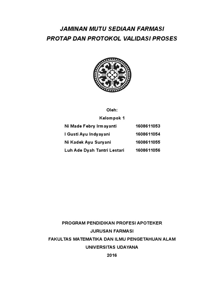 Protap Dan Protokol Validasi Proses | PDF