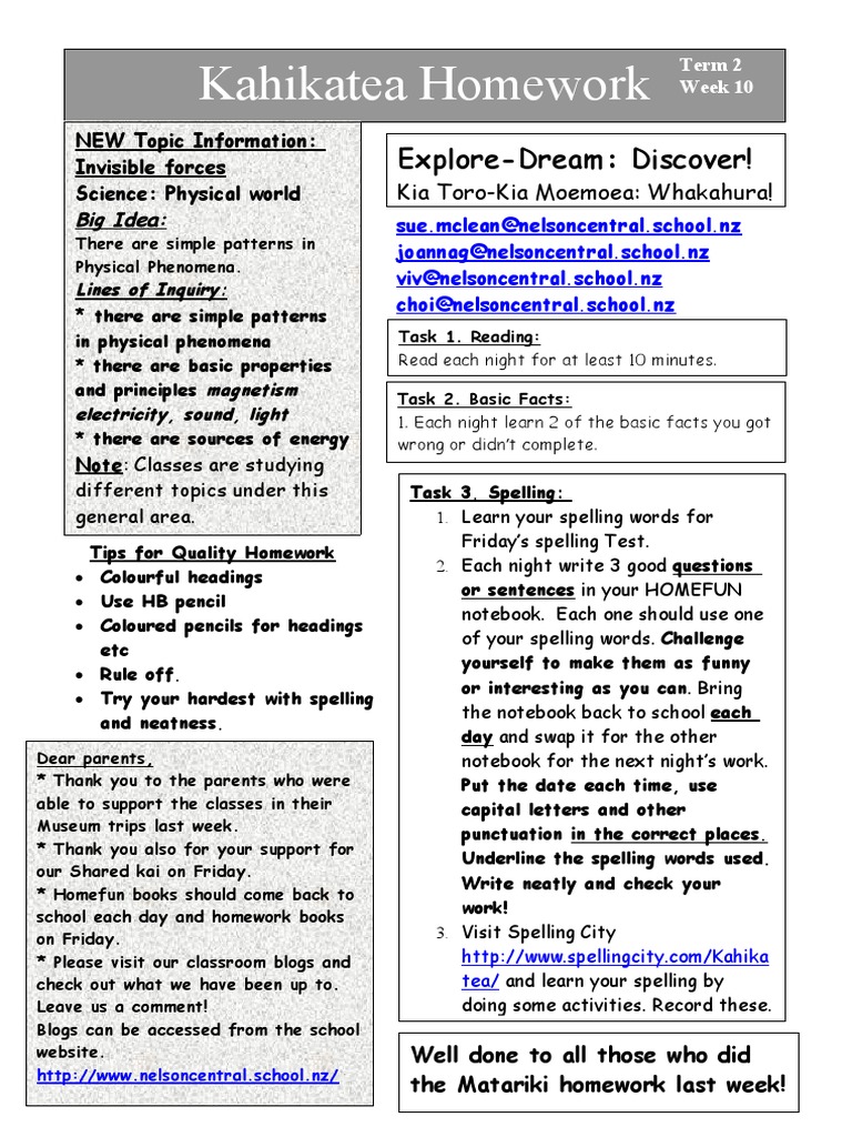 Homework Week 10 Term 2 | PDF | Homework | Communication