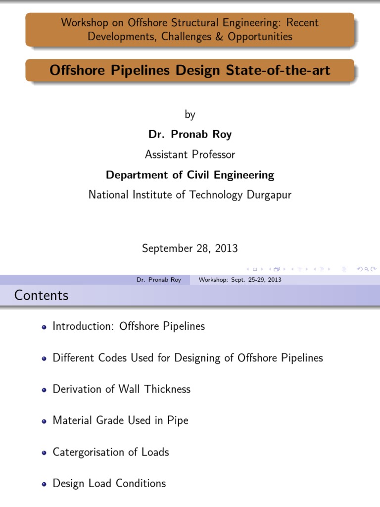 Offshore Pipe Line Design State of The Art | PDF | Pipeline Transport ...