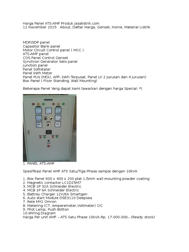 Harga Panel ATS | PDF