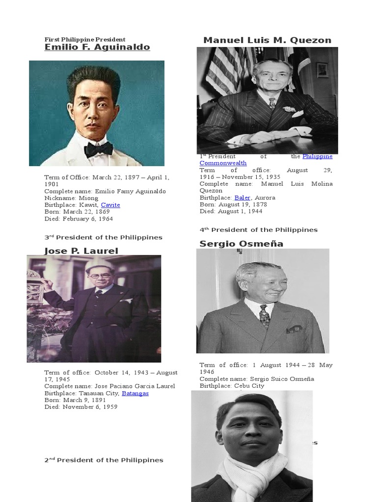 First Philippine President | PDF | Benigno Aquino Iii | Executive Heads ...