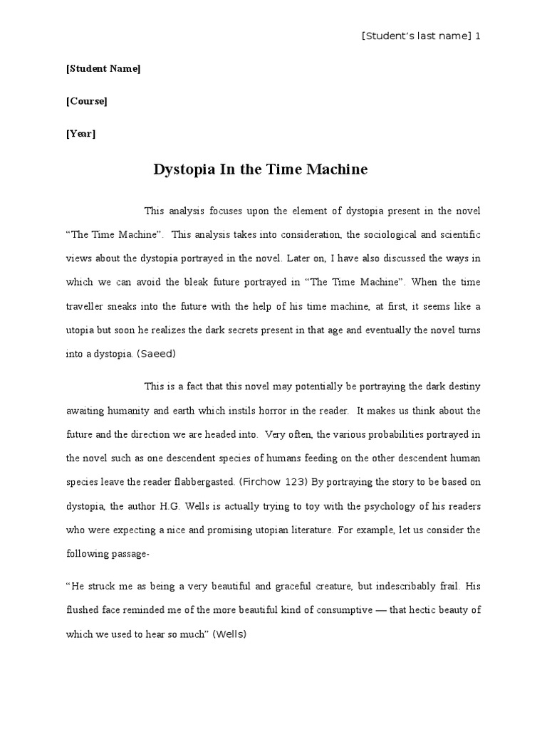 Dystopian Themes in The Time Machine | PDF | The Time Machine | Utopian ...