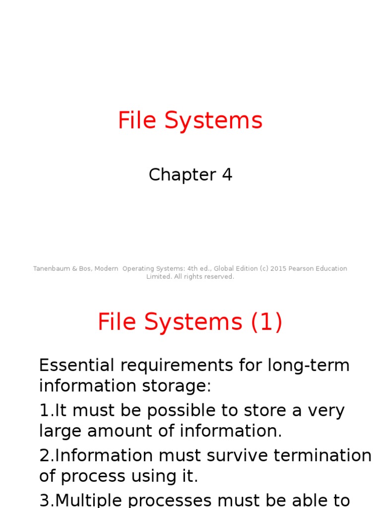Chapter04 FileSystems | PDF | File System | Computer File Chapter04 FileSystems | PDF | File System | Computer File