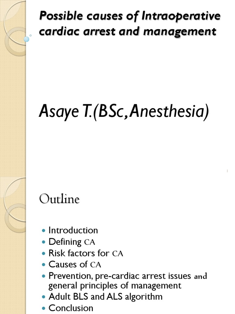 Causes and Management of Intraoperative Cardiac Arrest | PDF ...