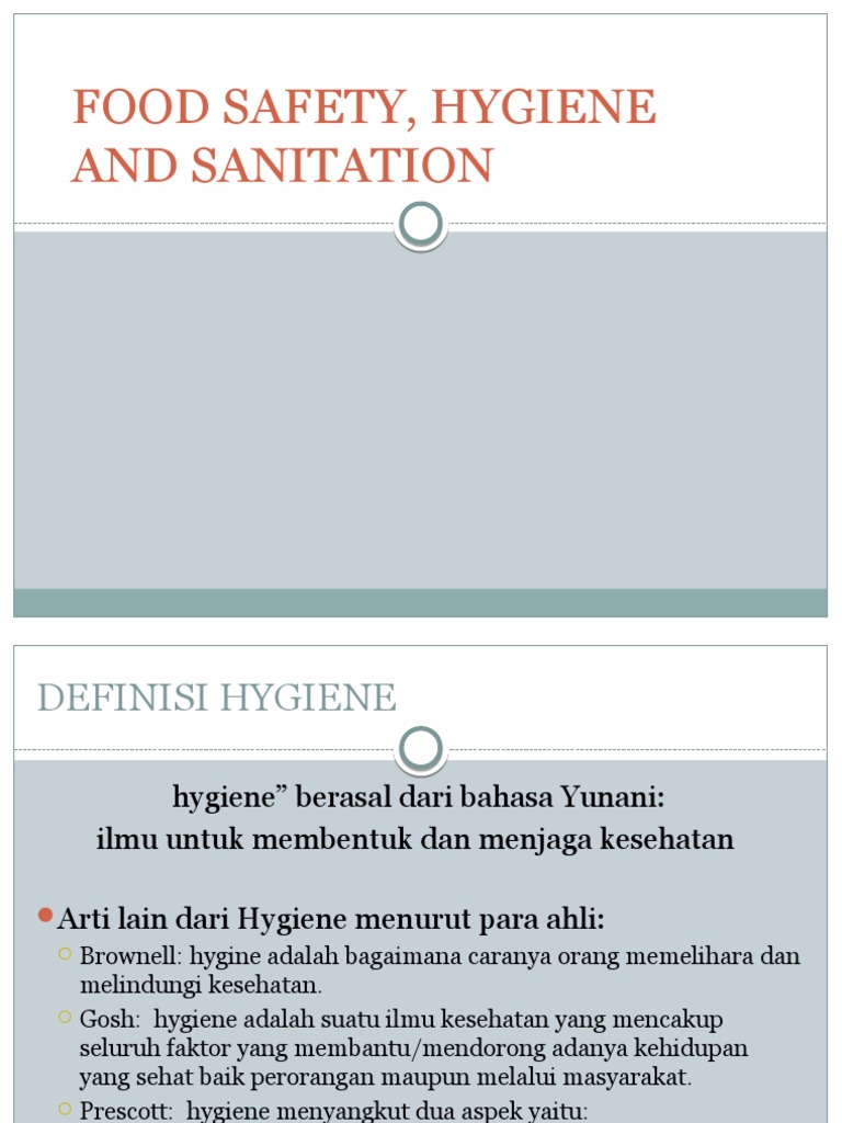 Food Safety, Hygiene and Sanitation | PDF