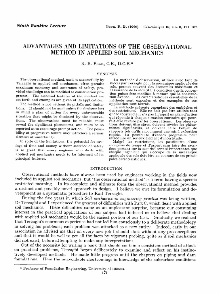 Advantages and Limitations of The Observational Method in Applied Soil ... Advantages and Limitations of The Observational Method in Applied Soil ...