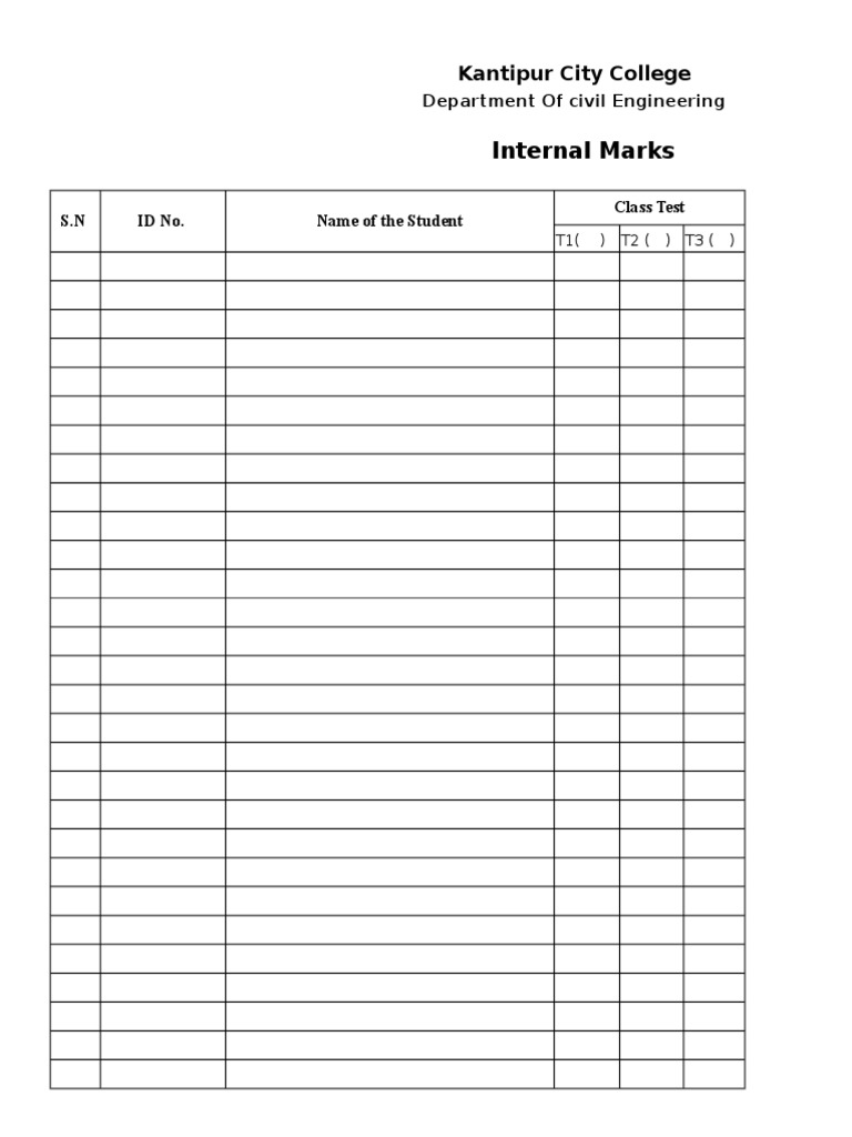 Int Marks Format | PDF | Teaching Methods & Materials | Art